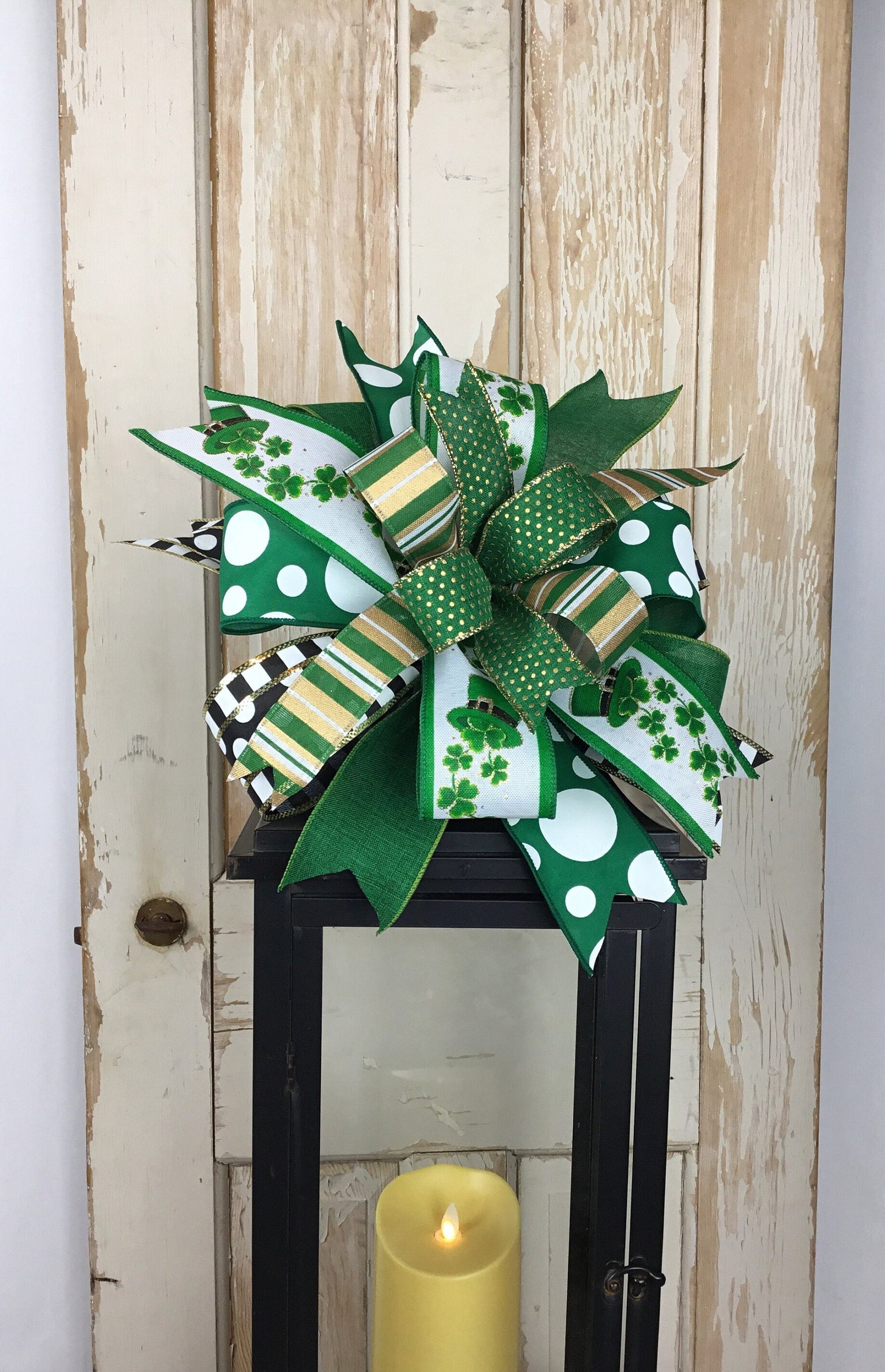 St Patrick’s Day Wreath Bow~st Patrick’s Day Door Bow~lantern Bow ...