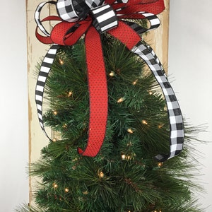 Farmhouse Tree Topper~red and Black Tree Topper~buffalo Plaid Tree ...