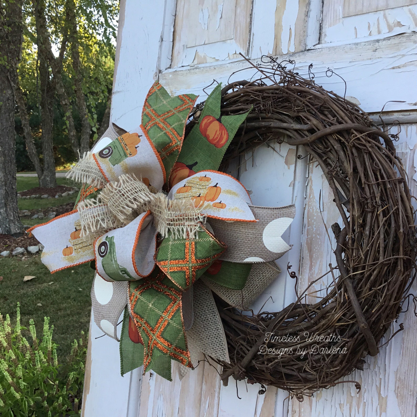 Fall Wreath Bow~lantern Bow~door Hanger Bow~fall Door Hanger Bow ...