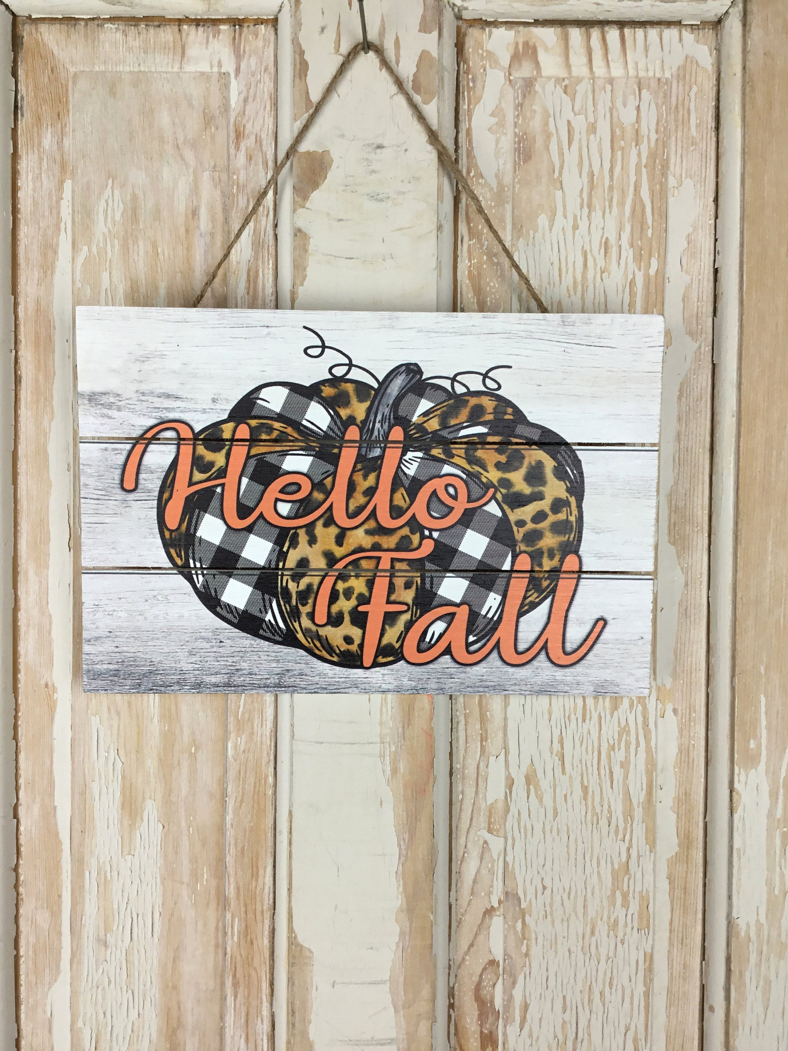 Autumn Sign for Wreath~hello Fall Sign for Wreath~fall Buffalo Plaid ...