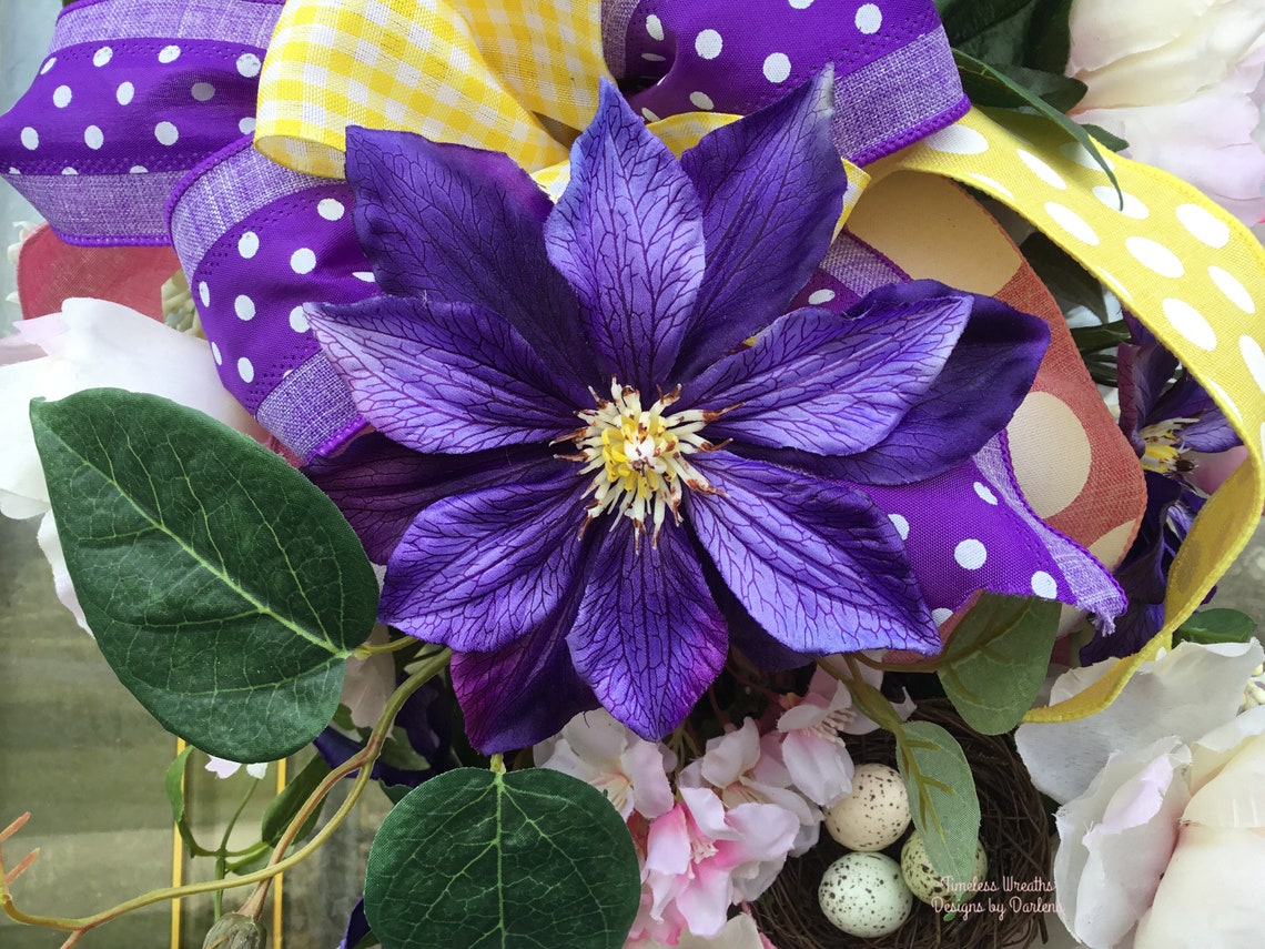 Spring Swagsummer Swagflower Swagfront Door Swagmothers | Etsy