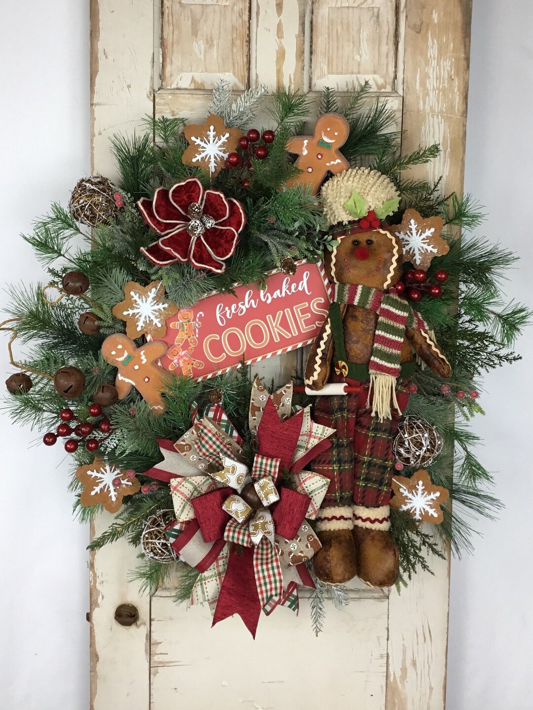 Gingerbread Man Wreath~gingerbread Decor for Kitchen~xl Christmas ...