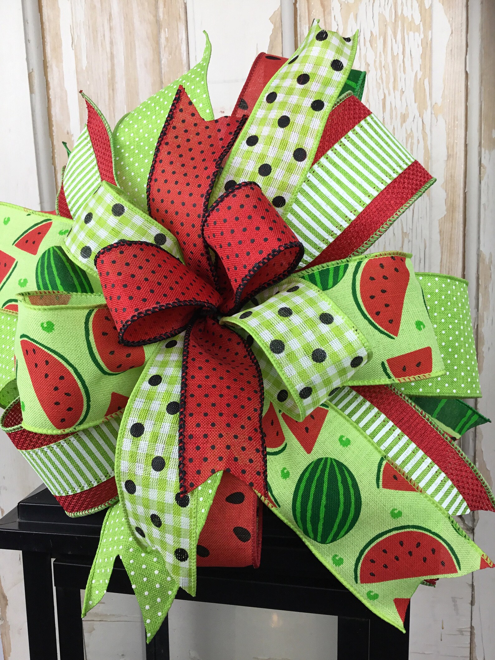 Spring Wreath Bowsummer Wreath Bowlantern Bowred Lime Green Etsy
