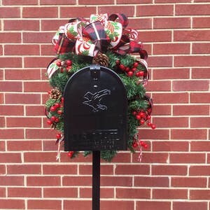 Mailbox Decoration~mailbox Topper~mailbox Christmas Swag~mailbox ...