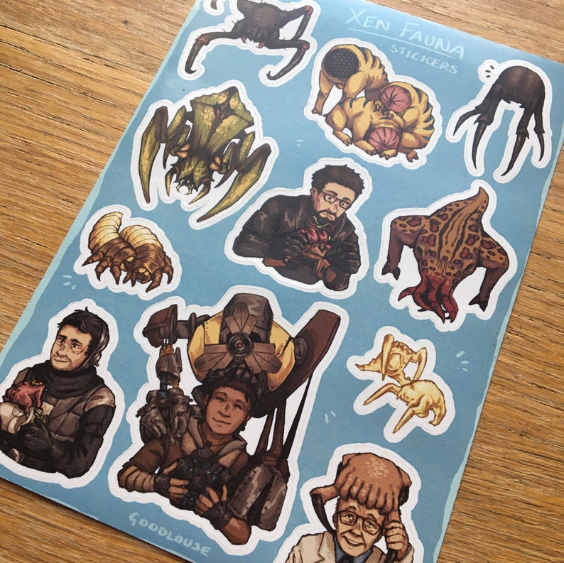 Half Life Sticker Sheet || Gordon Freeman, Alyx Vance, Barney Calhoun ...