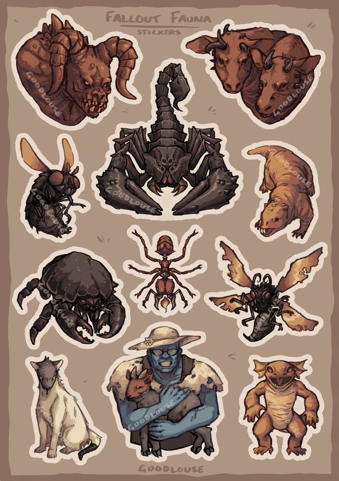 Fallout Fauna Sticker Sheet - Etsy