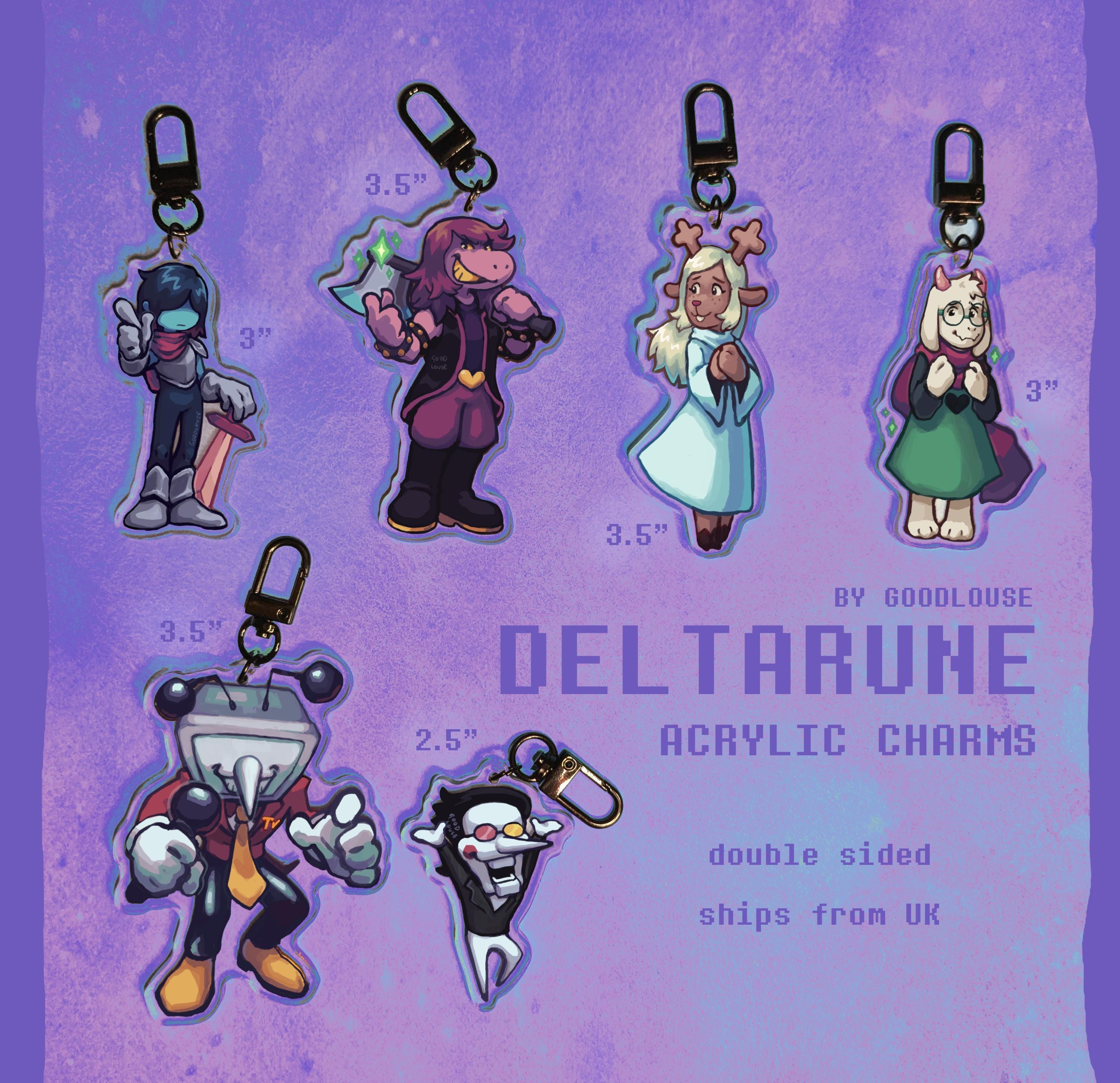 Deltarune Acrylic Charms || Kris, Ralsei, Susie, Noelle, Tenna, and ...