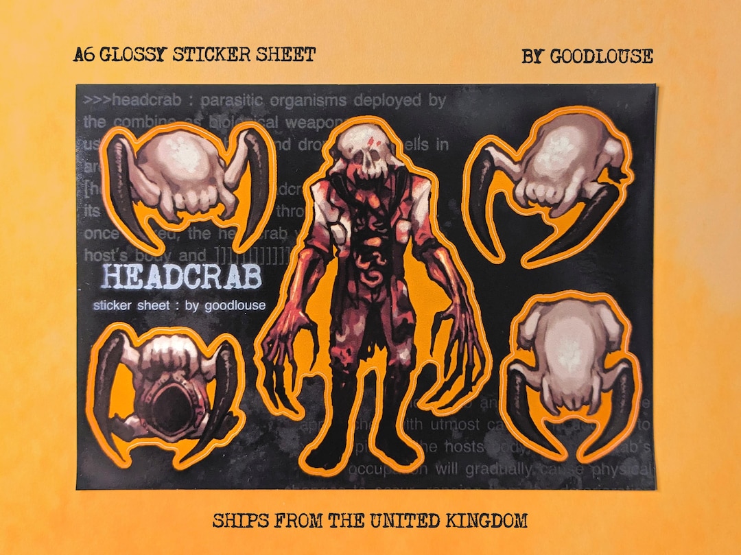 Headcrab Half-life Sticker Sheet || Half-life 1 Scientist & Combine ...