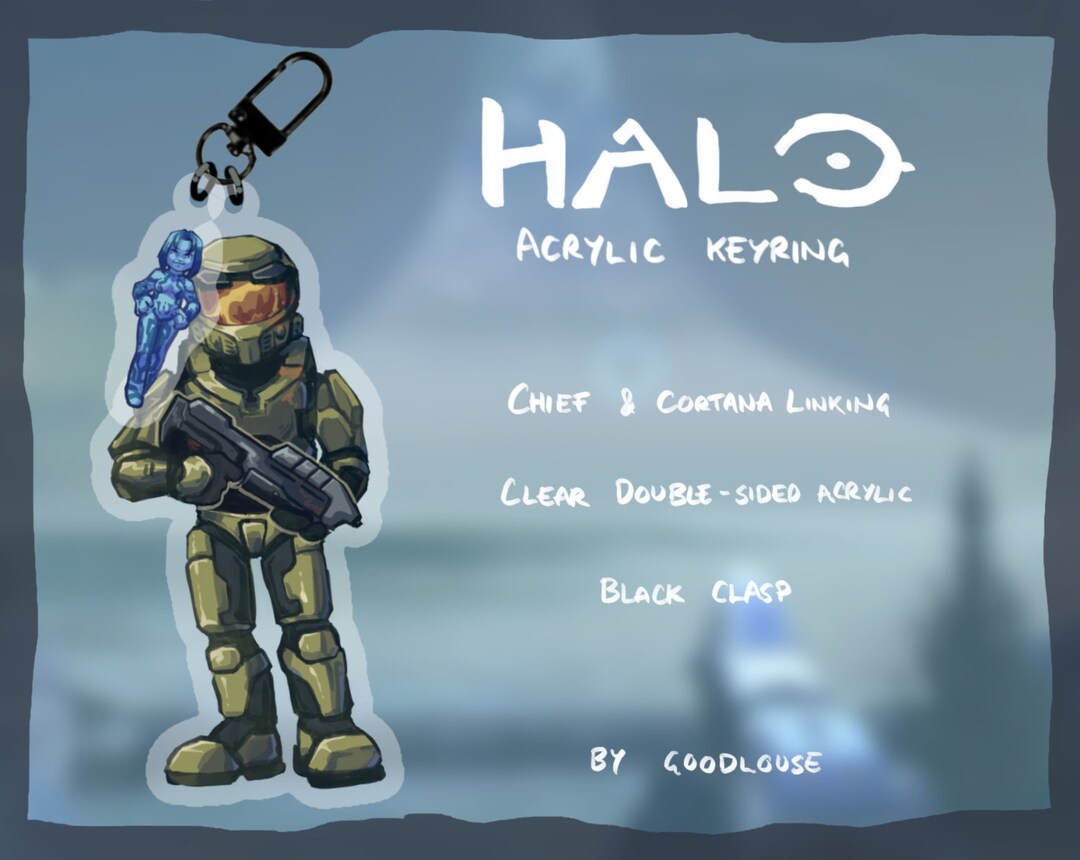 PREORDER Halo 3 & 1 Acrylic Keychains Master Chief John 117 and Cortana ...
