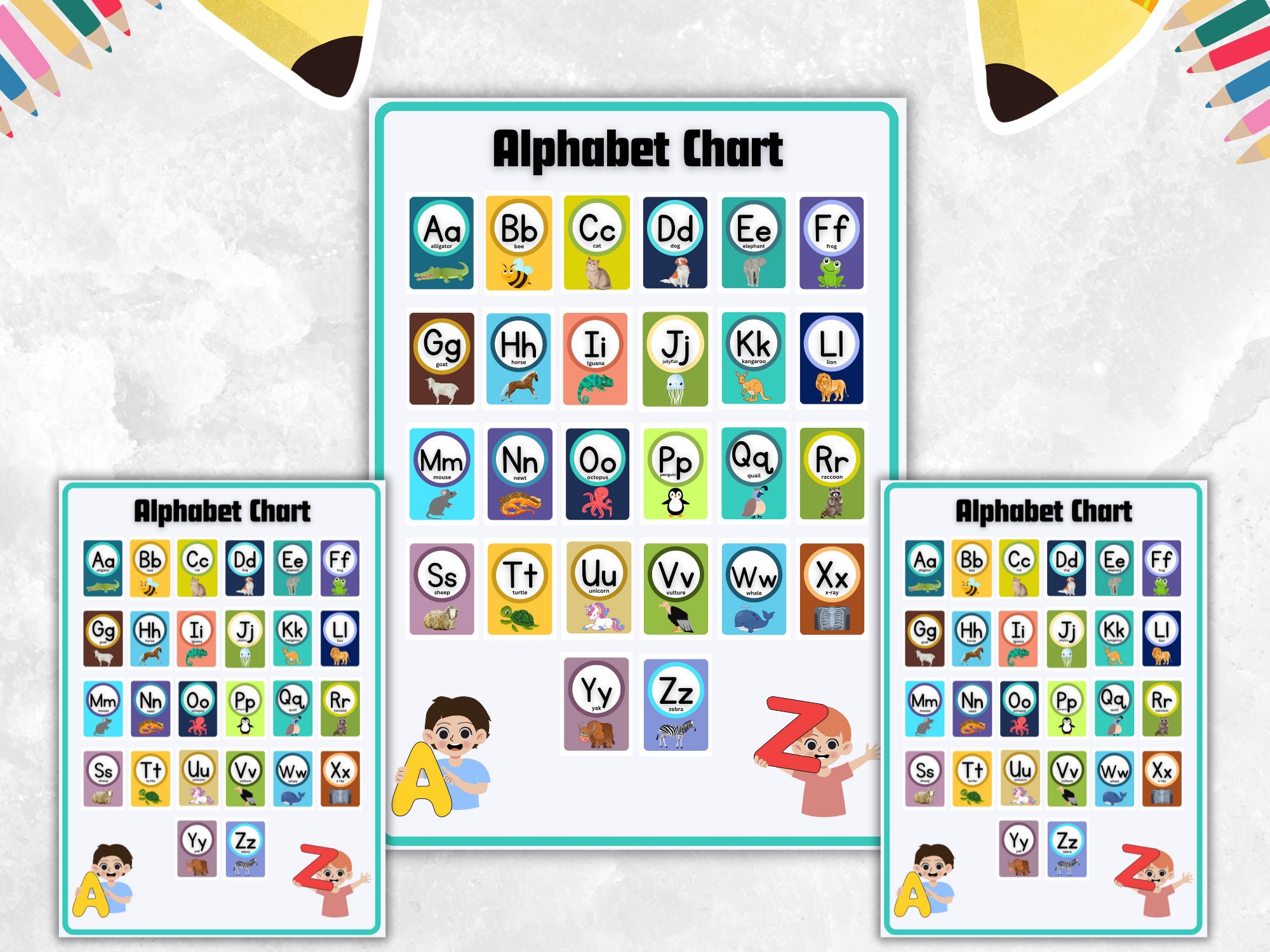 Alphabet Flash Cards & Poster: Learning Resource for Toddlers (digital ...