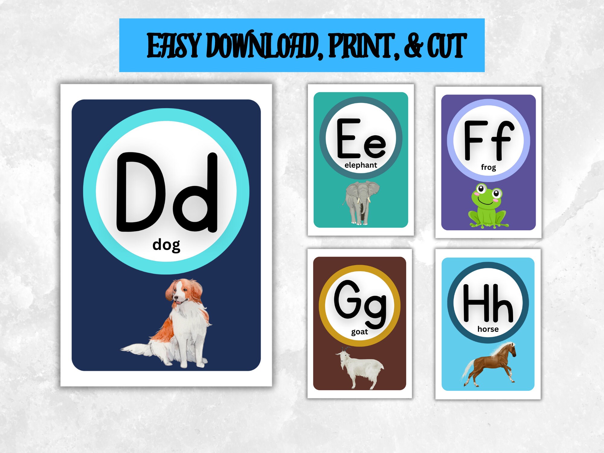Alphabet Flash Cards & Poster: Learning Resource for Toddlers (digital ...