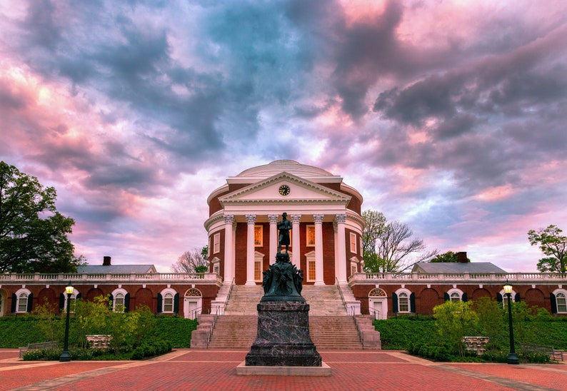 UVA Rotunda Spring Sunset Photo Print by Hoowithaview - Etsy