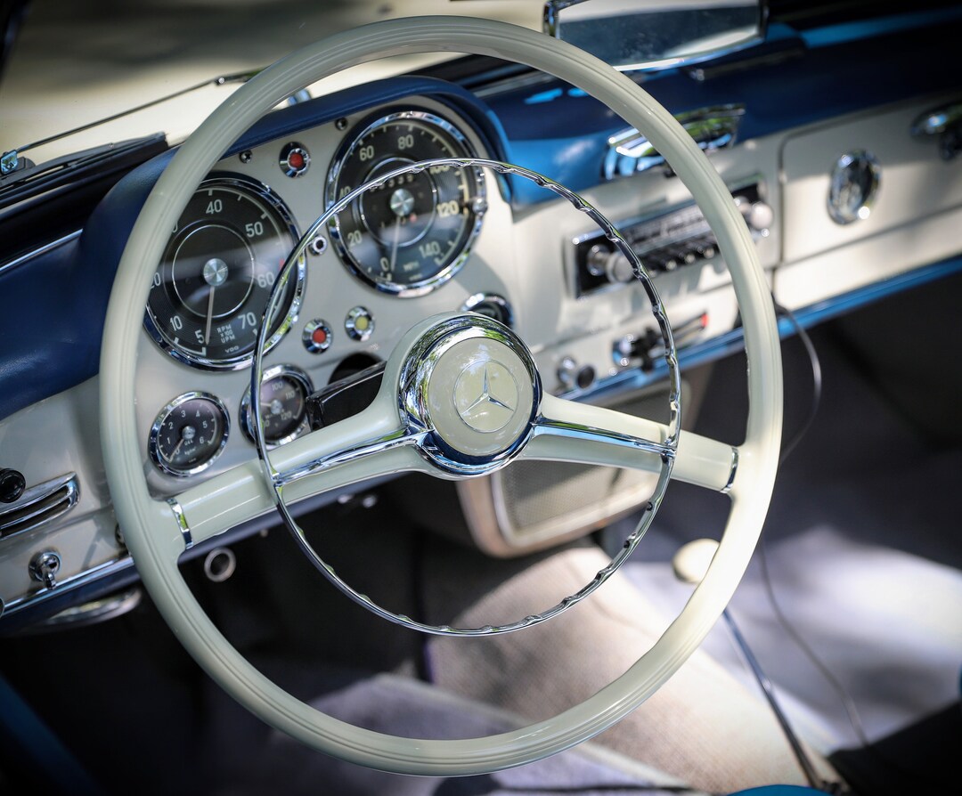 1963 Mercedes Benz 190 SL Steering Wheel Photo Print by Hoowithaview - Etsy