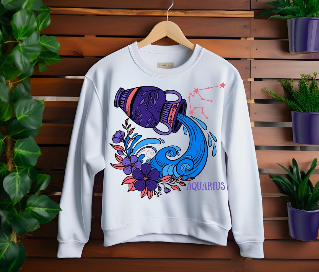 Aquarius Cute PNG Digital Download Birthday Gift Feminist Clipart Girly ...