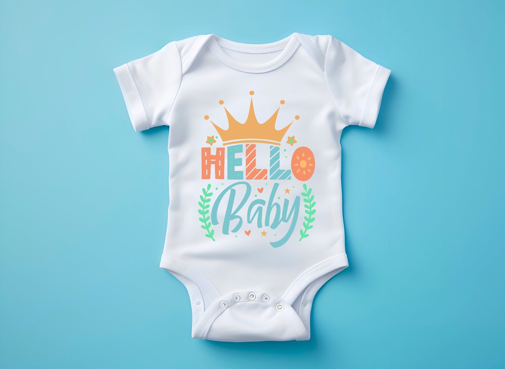 Hello Baby PNG Cute Infant PNG Digital Download Baby Shower Graphics ...