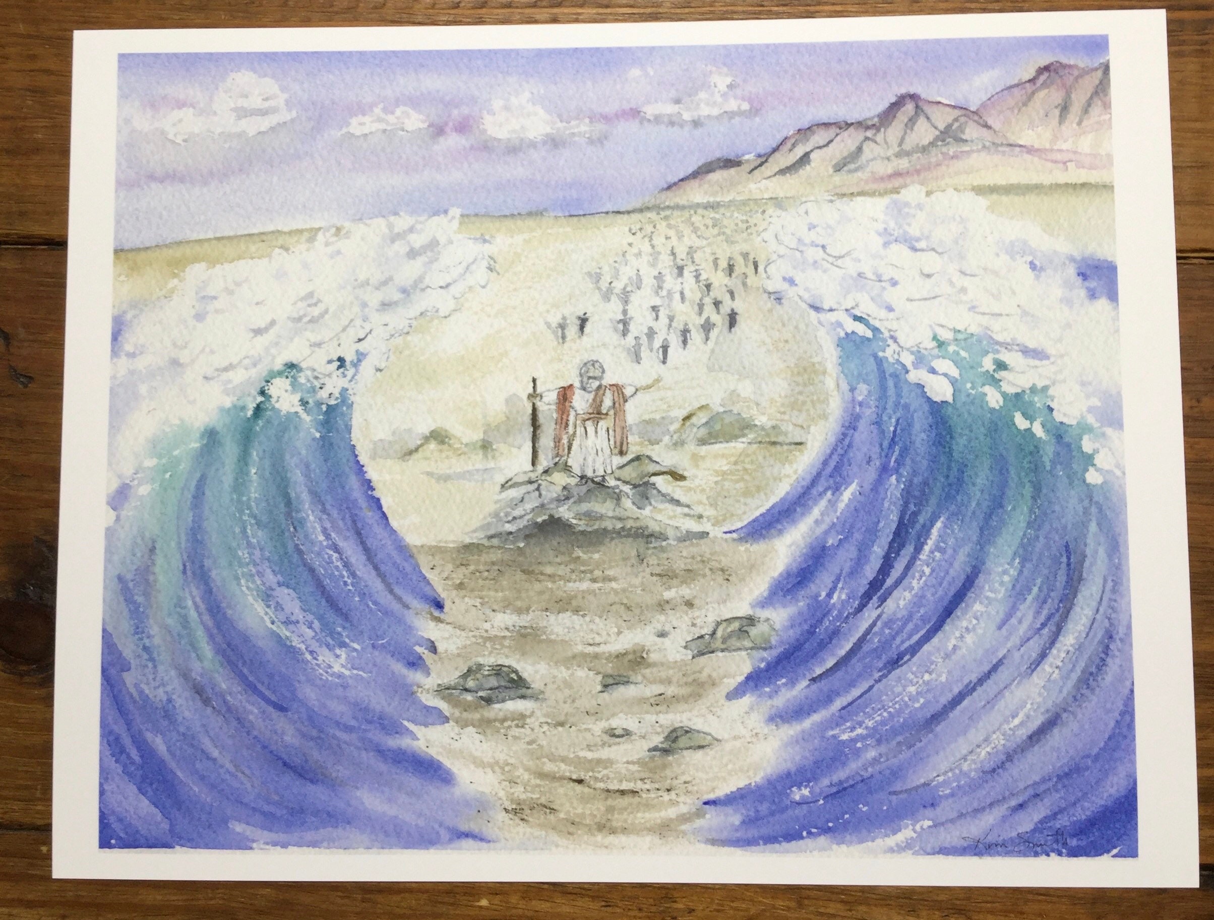 Watercolor Parting of the Red Sea - Etsy