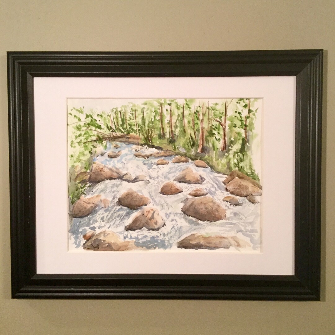 Watercolor River Stream - Etsy