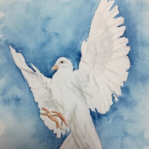 Watercolor Descending Dove - Etsy
