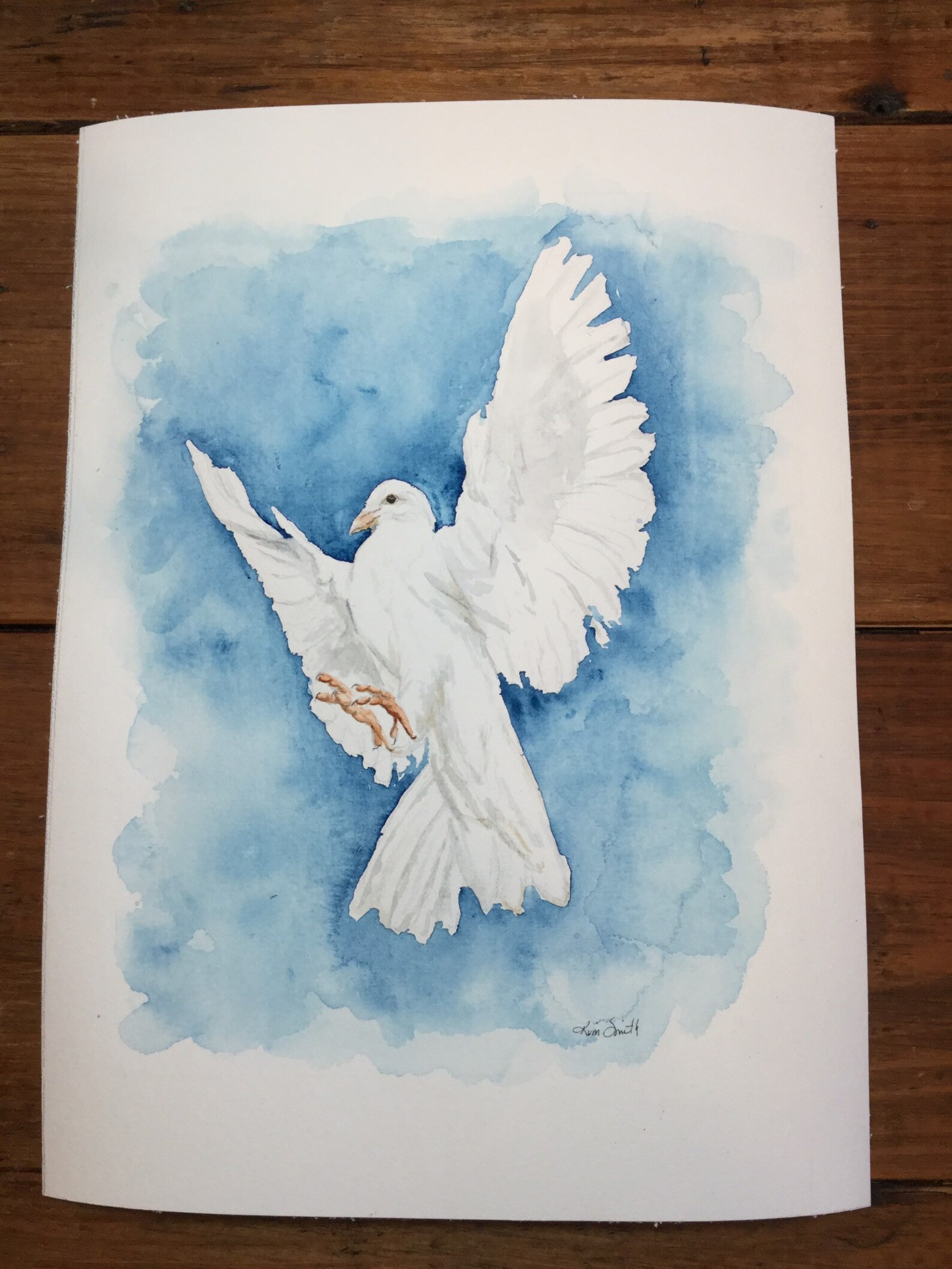 Watercolor Descending Dove - Etsy