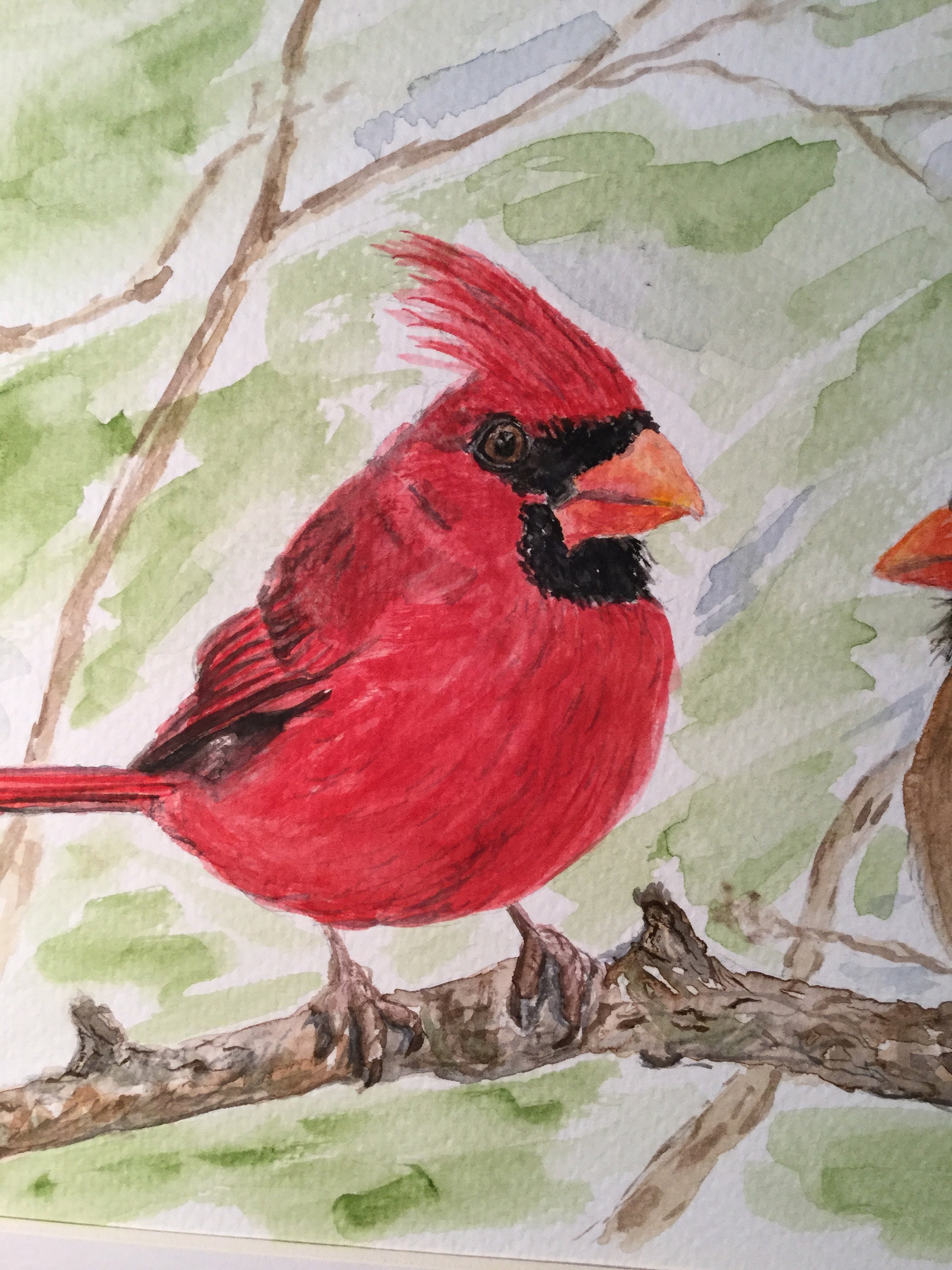 Watercolor Cardinals - Etsy