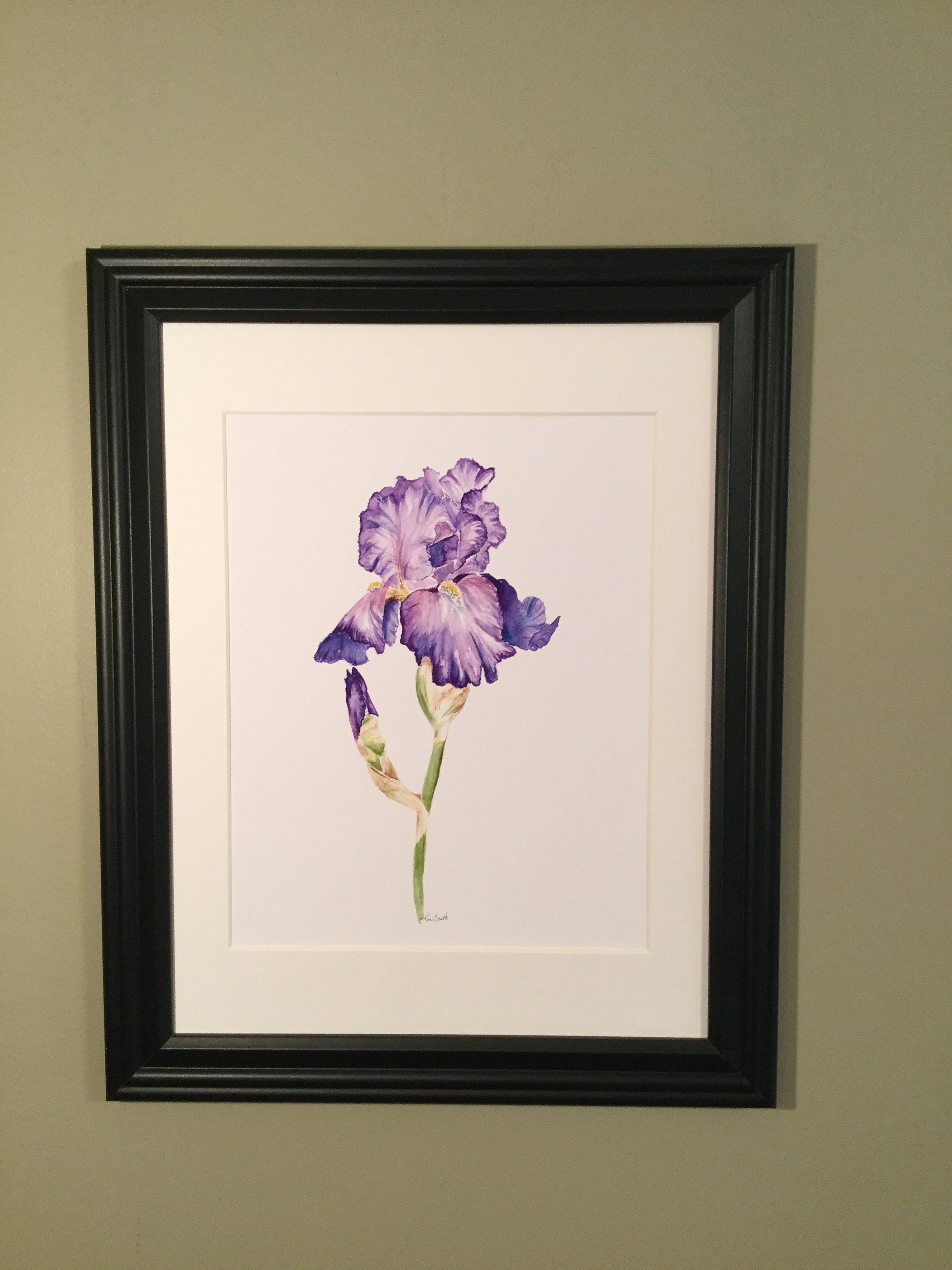 Watercolor Purple Iris 2 - Etsy