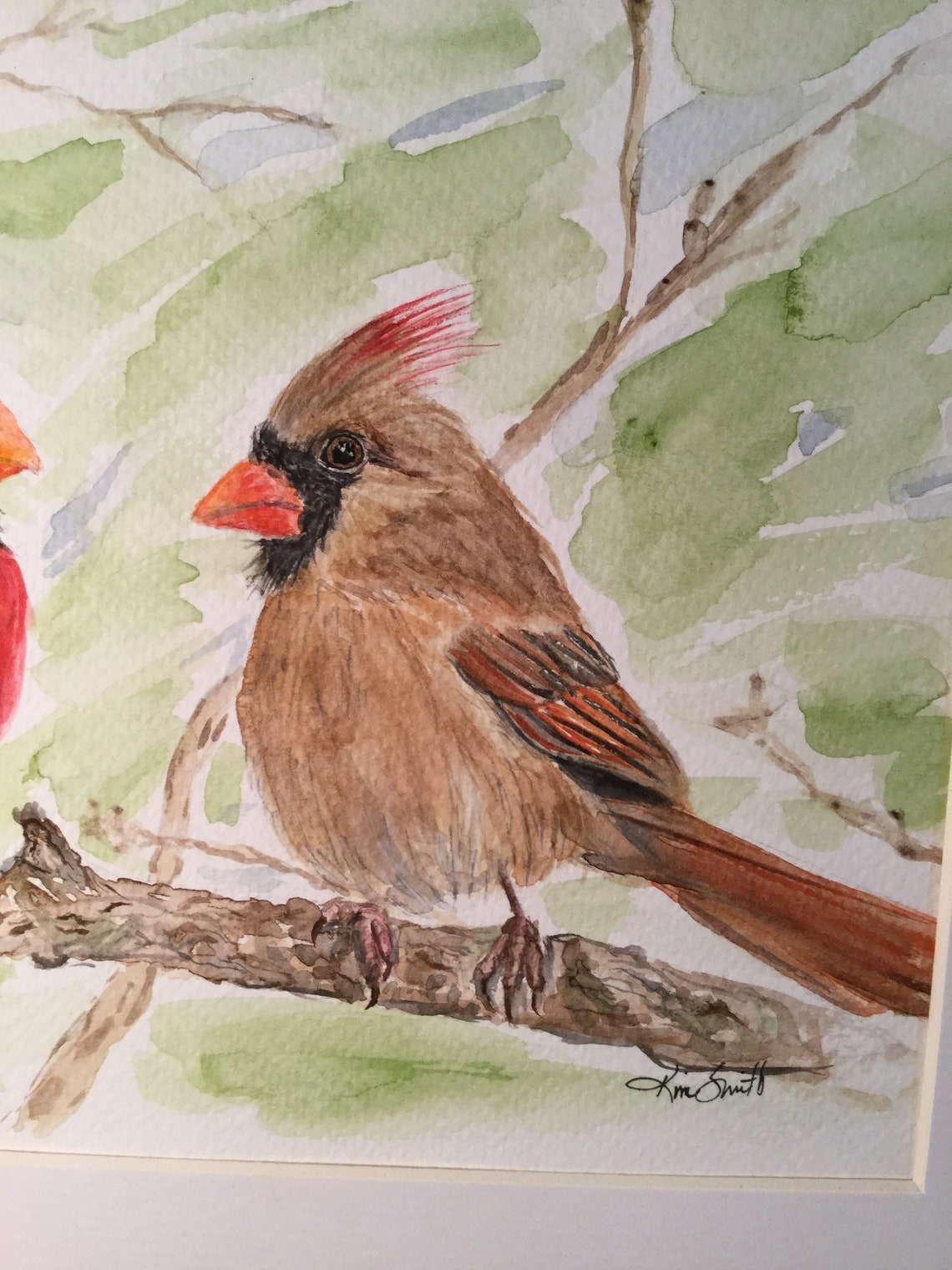 Watercolor Cardinals - Etsy