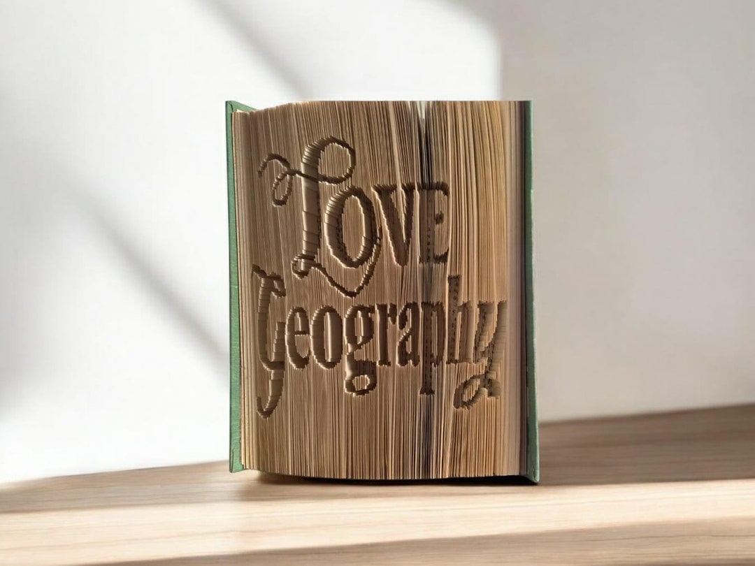 Love Geography Book Folding Pattern Digital DIY Template for Geography ...