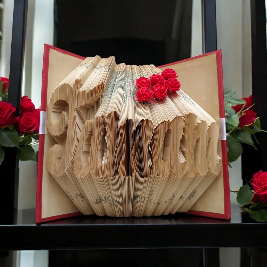 Custom Name Book Folding Pattern – Personalized DIY Folded Book Art - Etsy