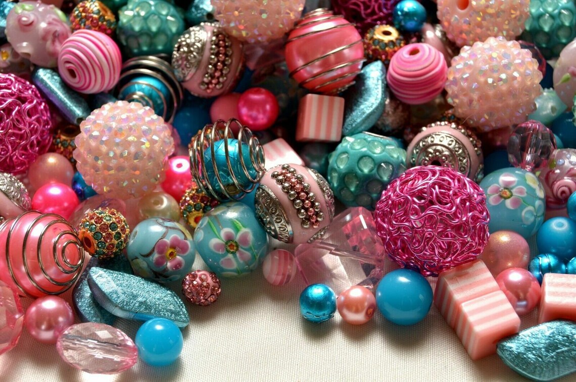 Pink Whimsy Bead Mix by Lilah Ann Beads 30 Piece Set BM316 - Etsy