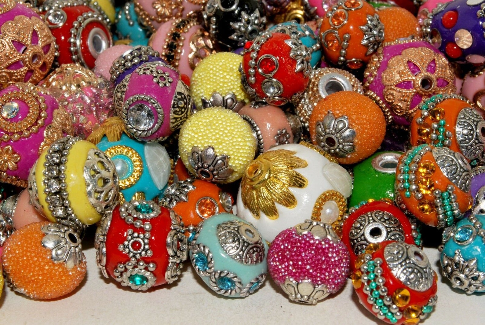 New 20 Piece Jesse James Fancy Boho Indonesian Beads 12mm | Etsy