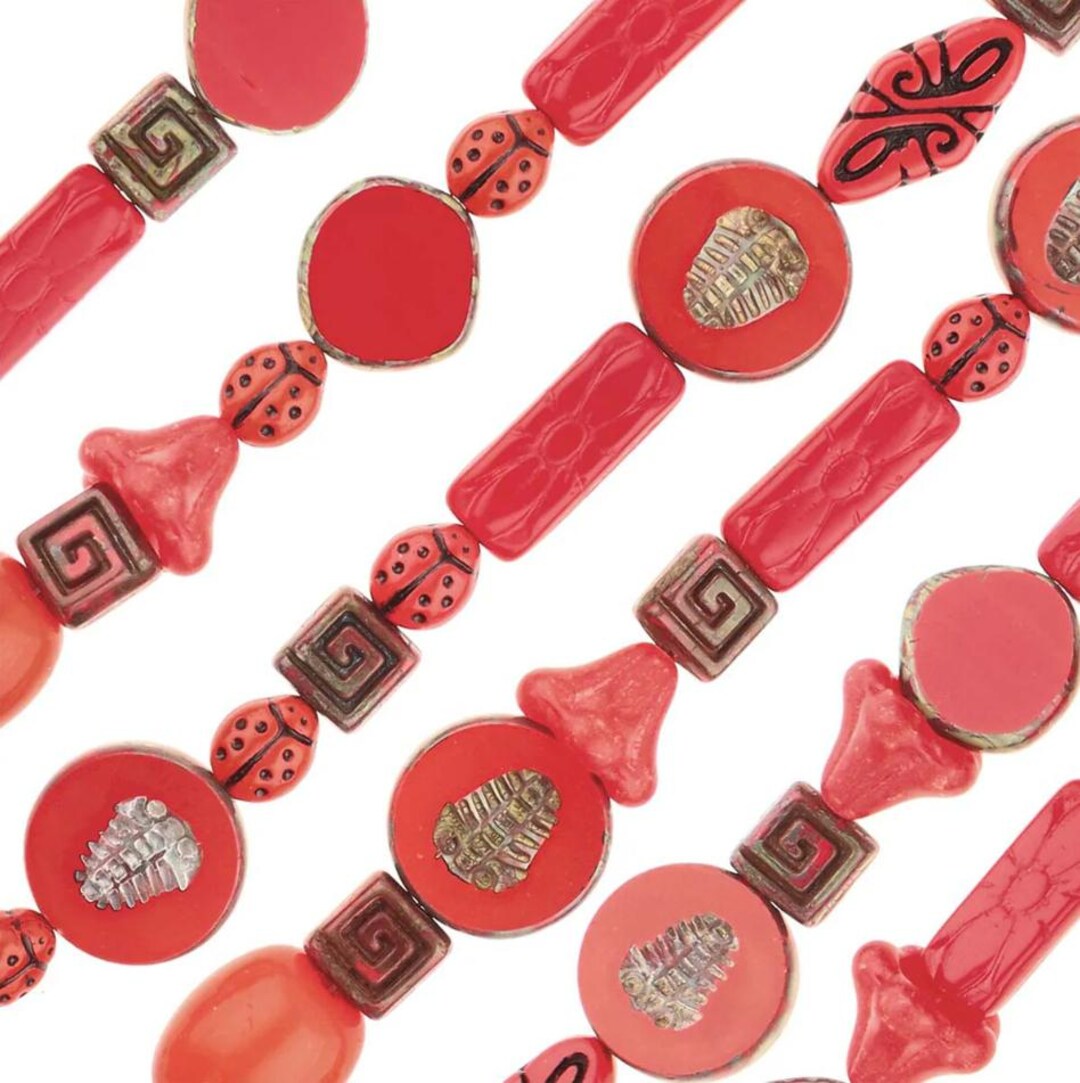 6-inch Strand of High-quality Czech Glass Beads - Table Cut Mixed ...