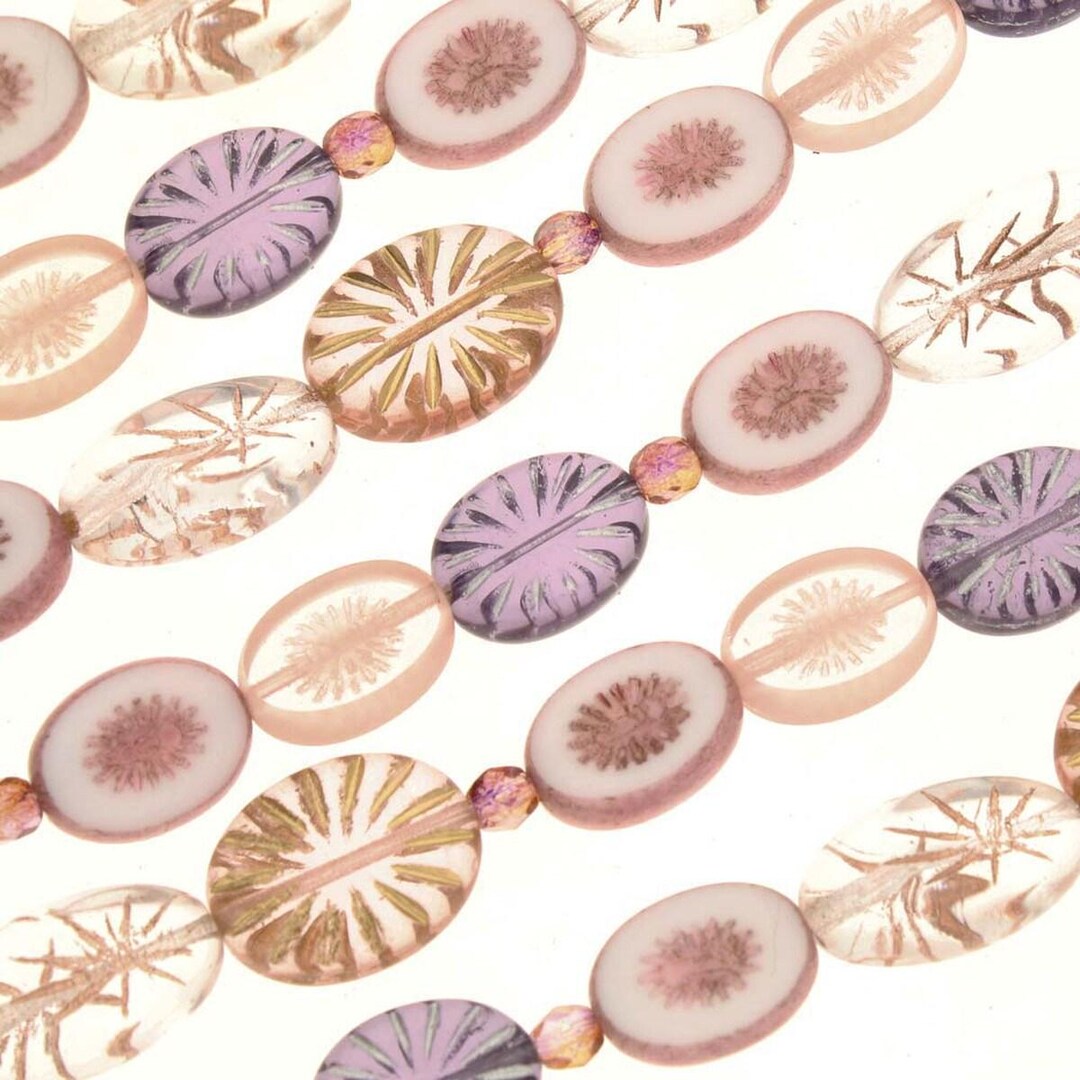 7-inch Strand of High-quality Czech Glass Beads - Table Cut Mixed ...