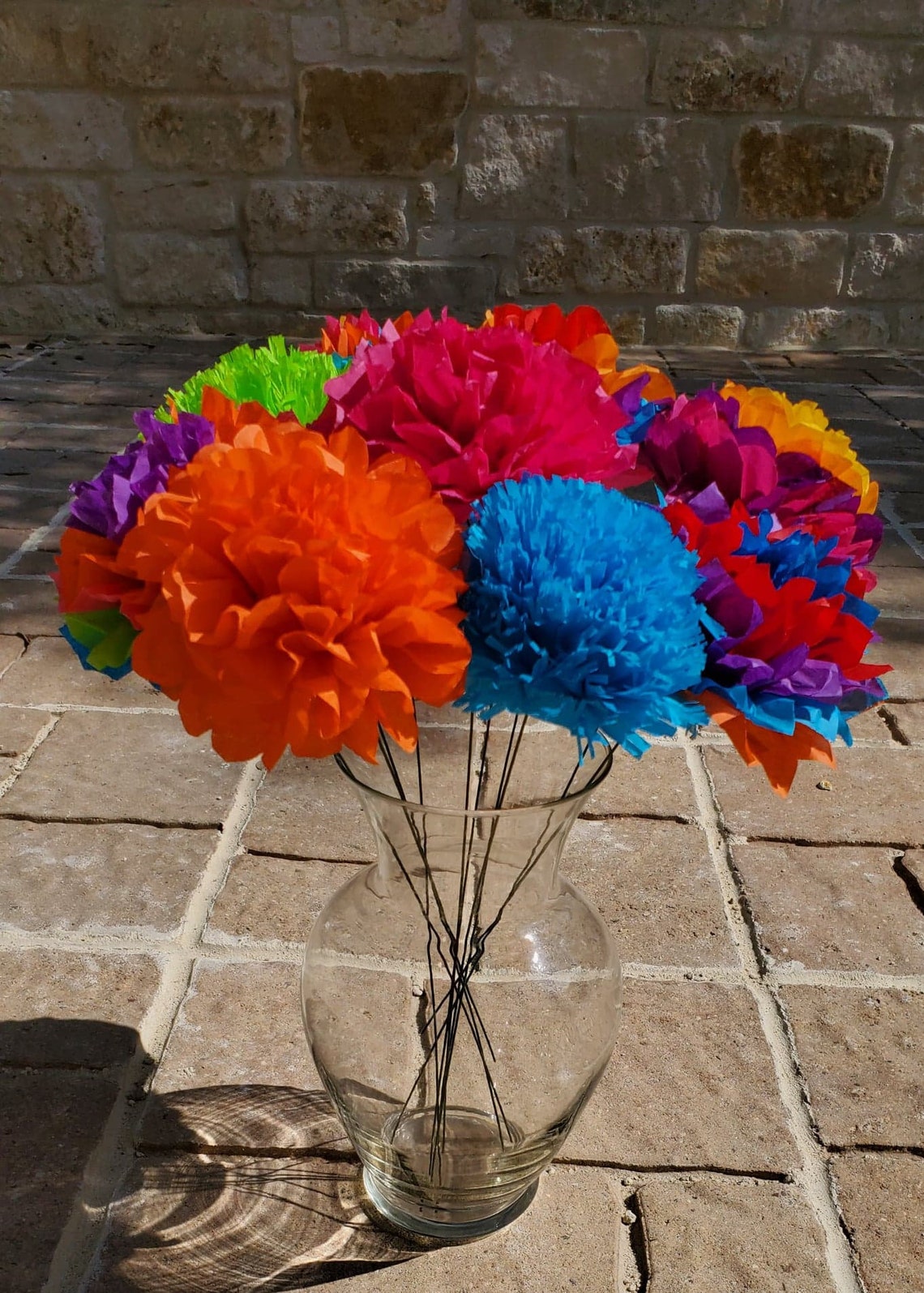 15 Stemmed Fiesta Flowers Mexican Tissue Paper Flowers - Etsy