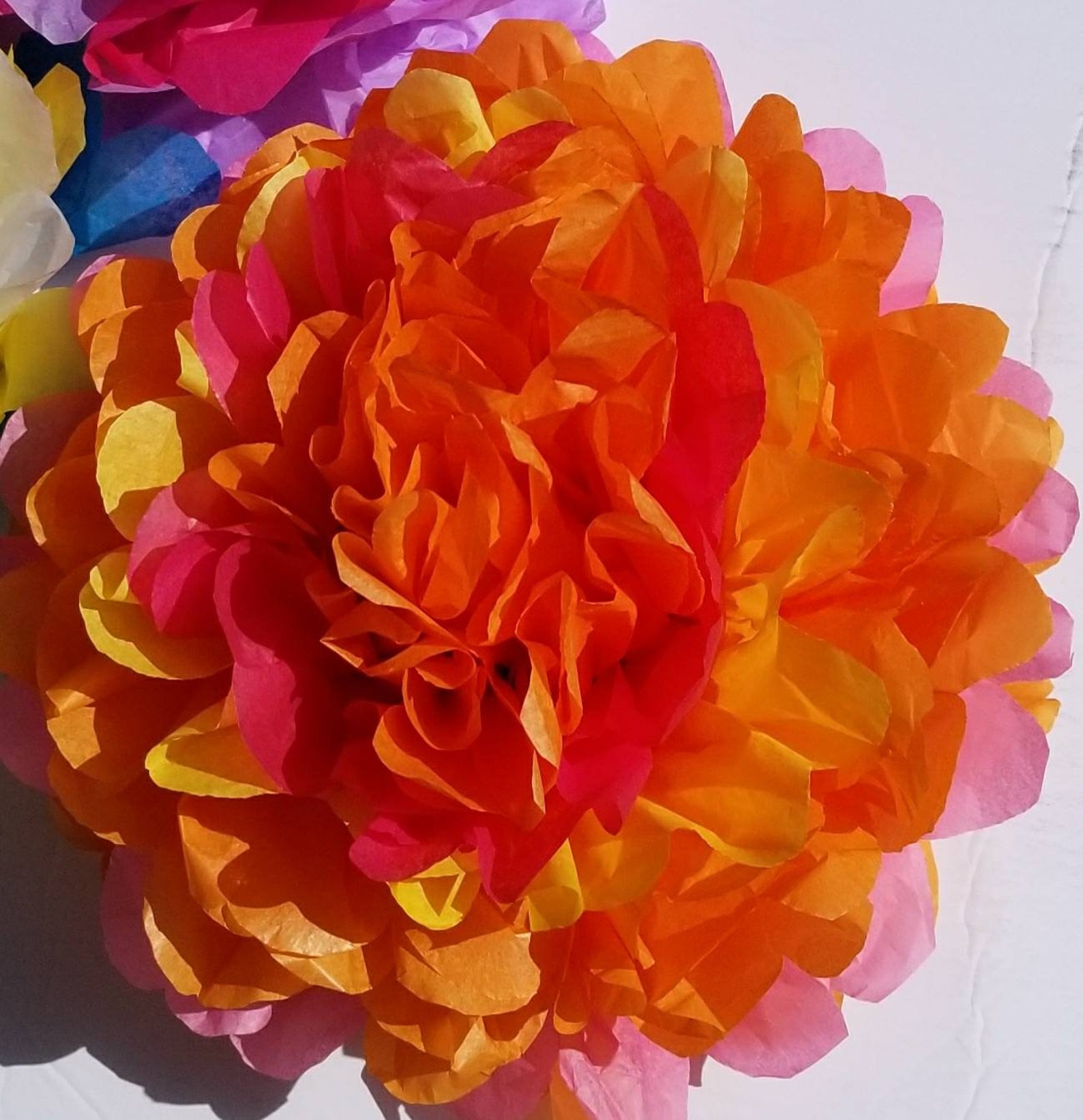 10 Large Fiesta Flowers, Fiesta ,party Flowers ,fiesta Tissue Paper ...