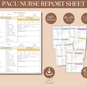 PACU Charge Nurse Printable Sheet Report - Instant Download for ...