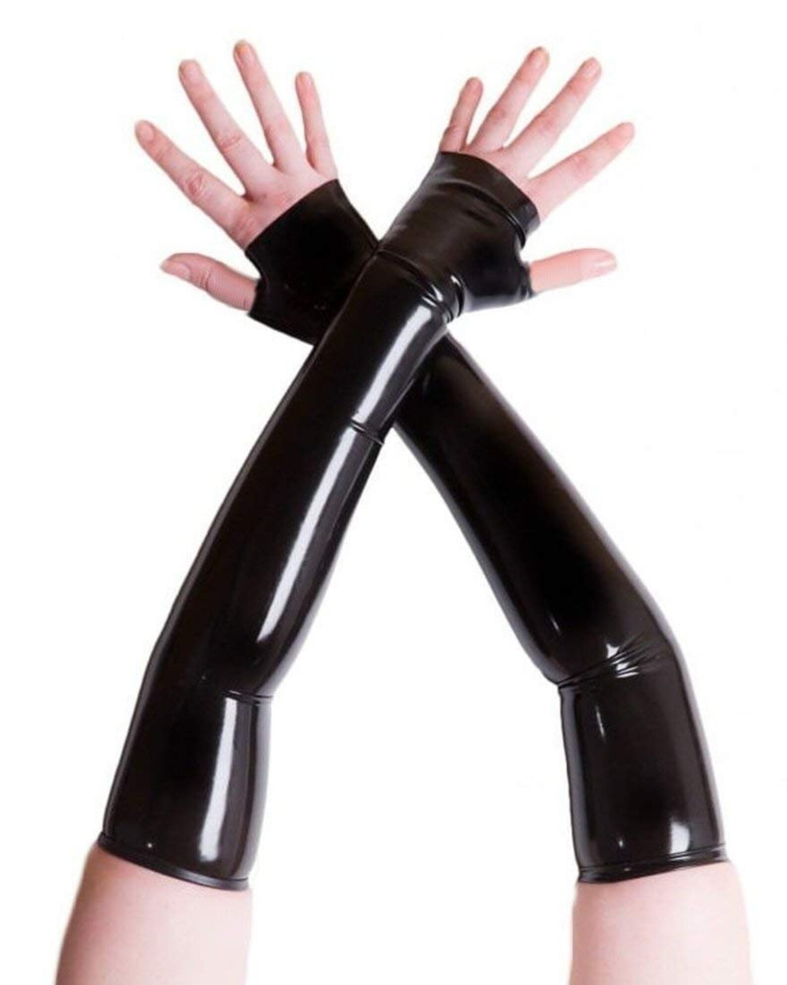 Latex Fingerless Gauntlets - Etsy