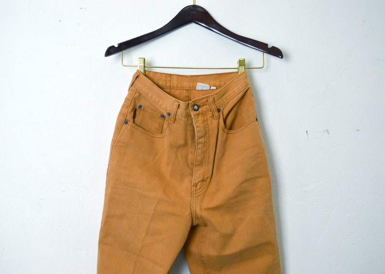 Vintage High Waisted Burnt Orange Jeans Orange Jeans | Etsy