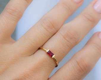 Ruby Gold Ring | Etsy