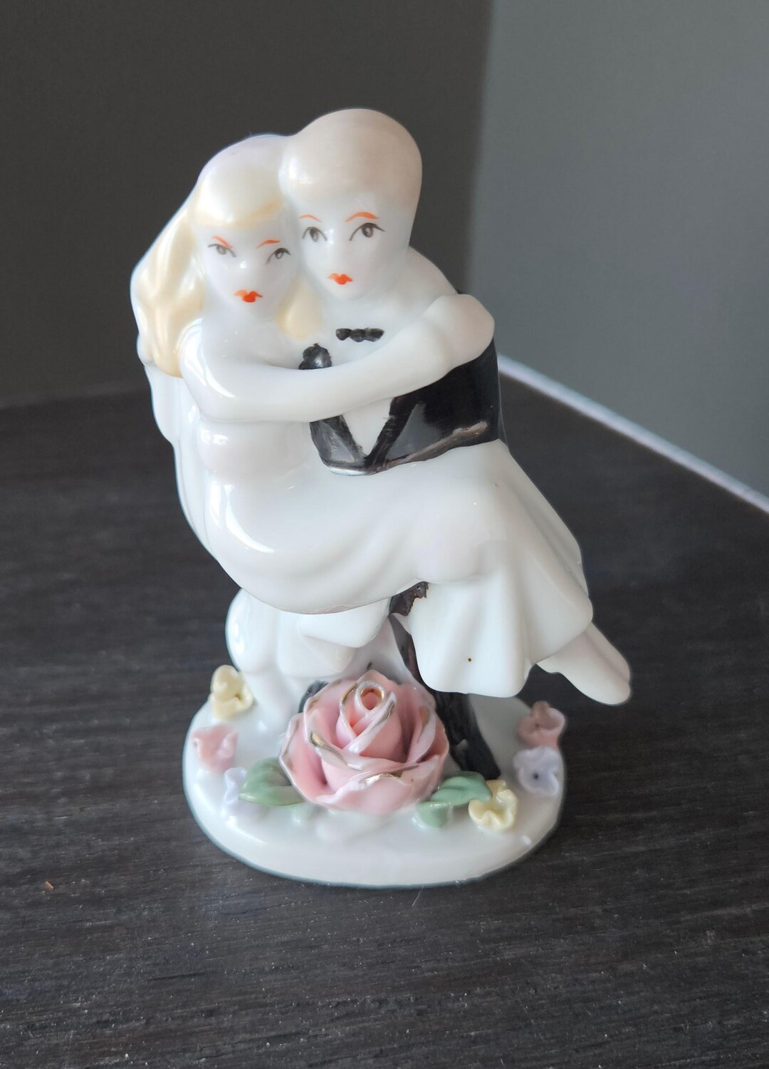Porcelain Bride and Groom Cake Topper or Figurine 1980's China - Etsy