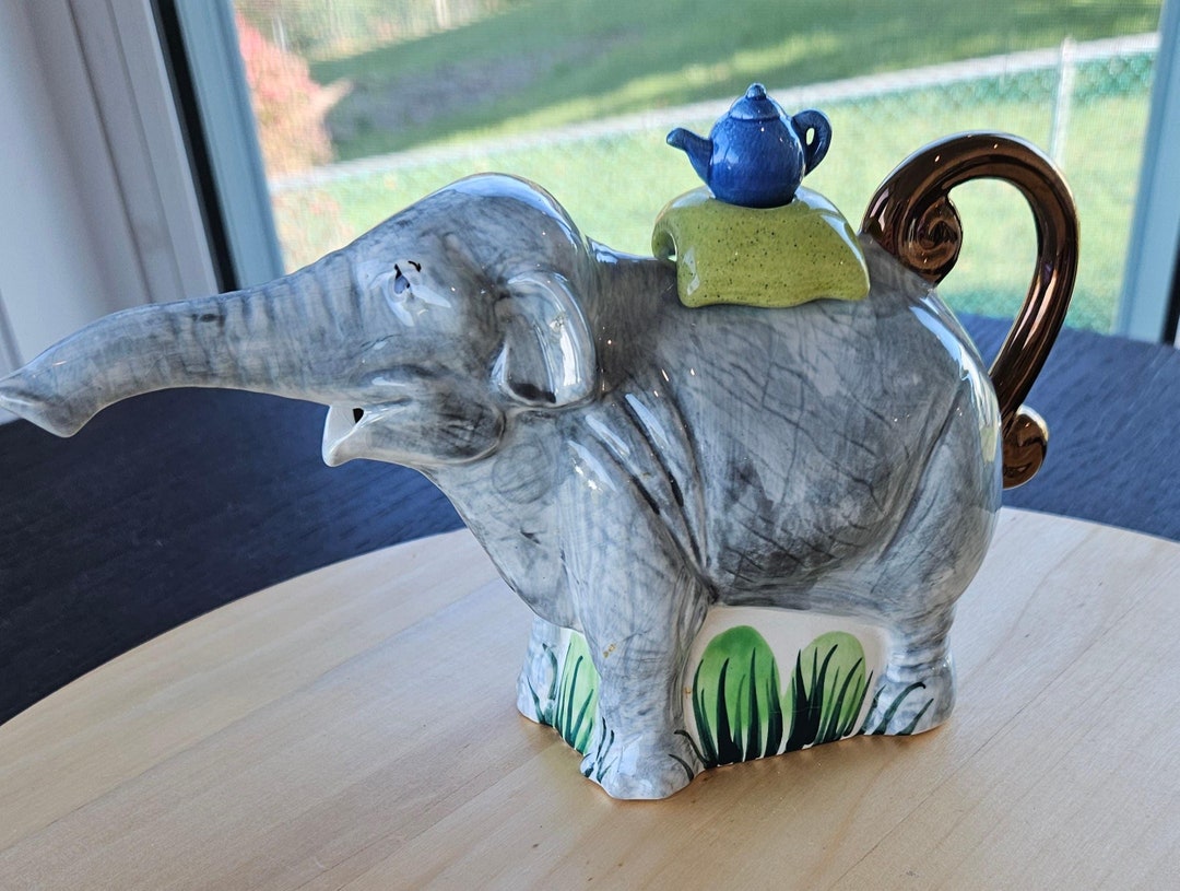Vintage 1999 Andy Titcomb Signed Elephant Ceramic Teapot - Etsy