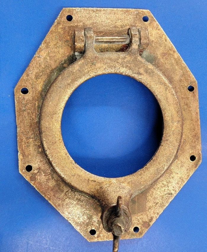 Vintage Bronze Octagonal Ship's Porthole Cover, Round Window, No Glass ...