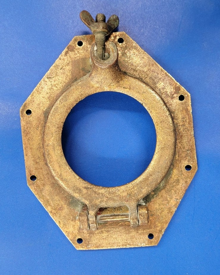 Vintage Bronze Octagonal Ship's Porthole Cover, Round Window, No Glass ...