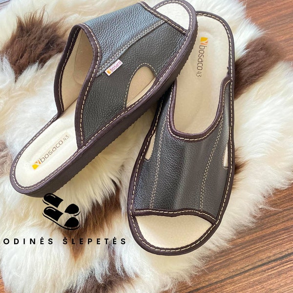 Leather Slippers - Etsy