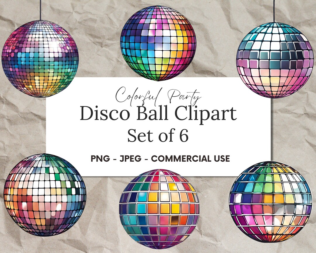 Disco Ball PNG, Disco Ball Art, Retro Party Clipart, Glittering ...