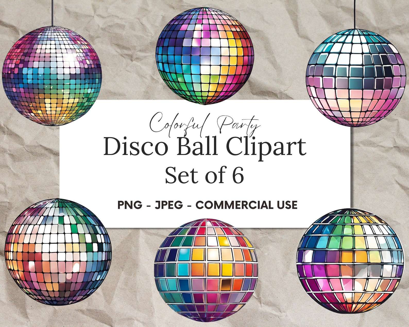 Disco Ball PNG, Disco Ball Art, Retro Party Clipart, Glittering ...