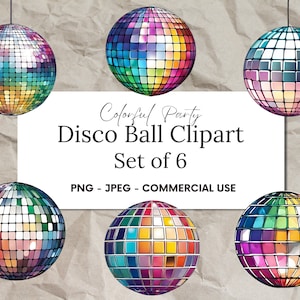 Disco Ball PNG, Disco Ball Art, Retro Party Clipart, Glittering ...