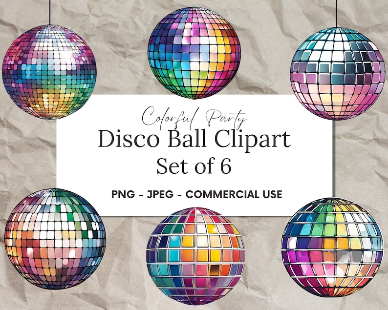 Disco Ball PNG, Disco Ball Art, Retro Party Clipart, Glittering ...
