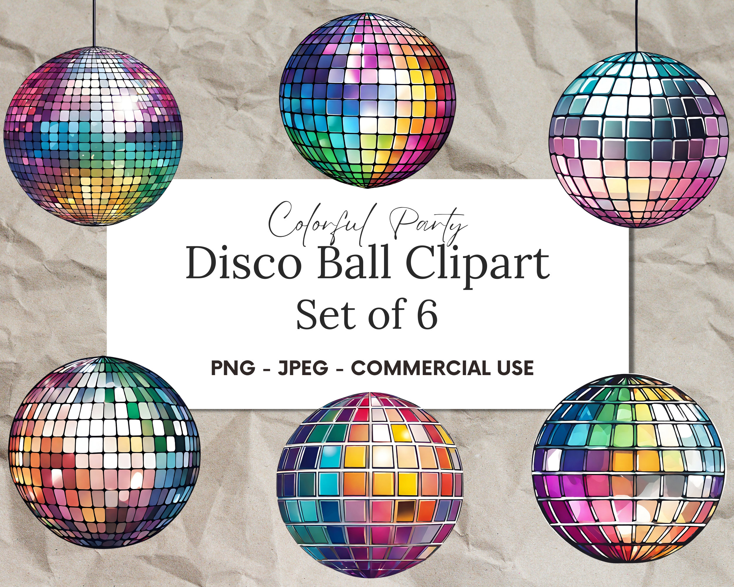 Disco Ball PNG, Disco Ball Art, Retro Party Clipart, Glittering ...