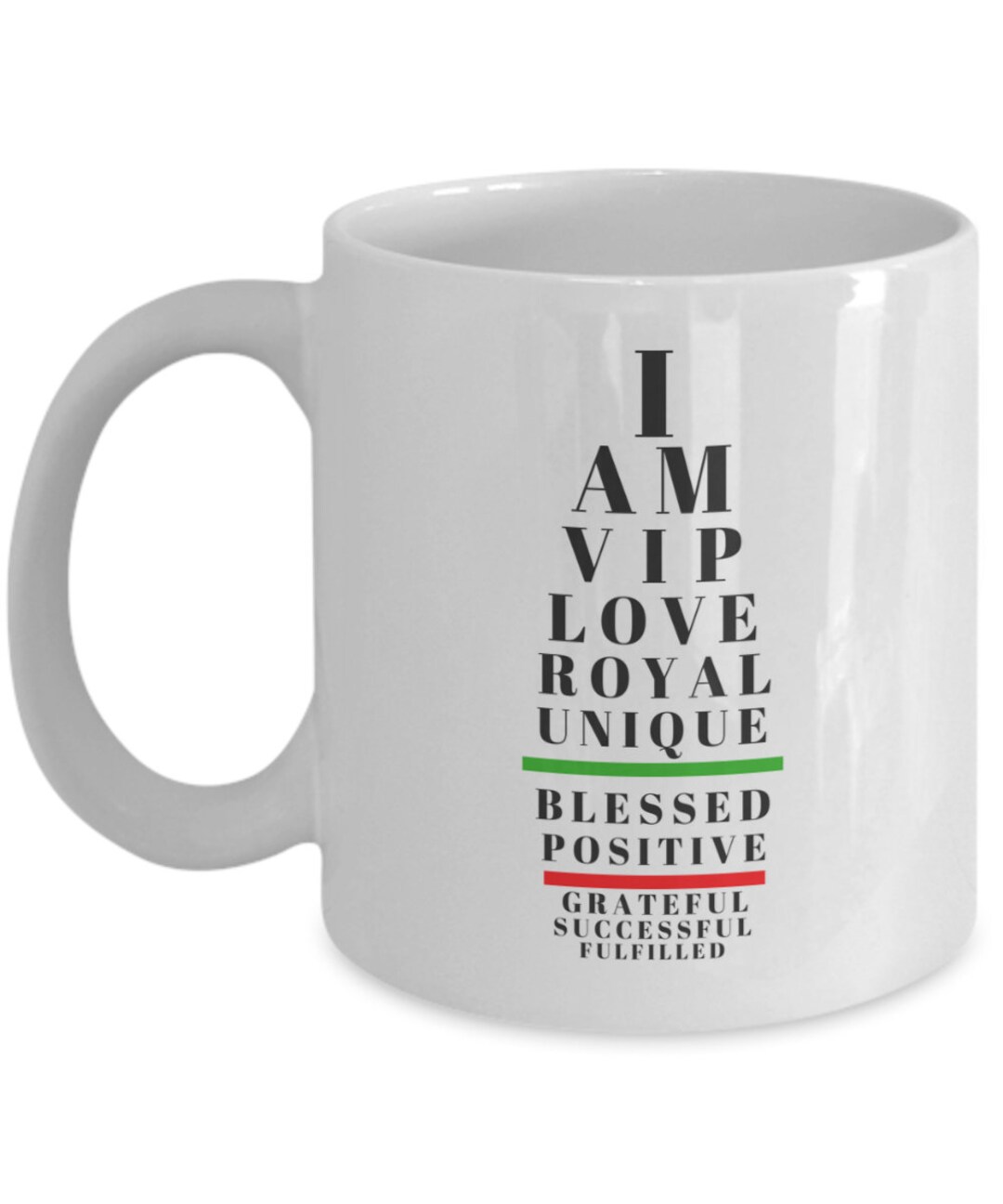 Motivational Coffee Mugs For Men Women Inspirational Eye Chart I Am