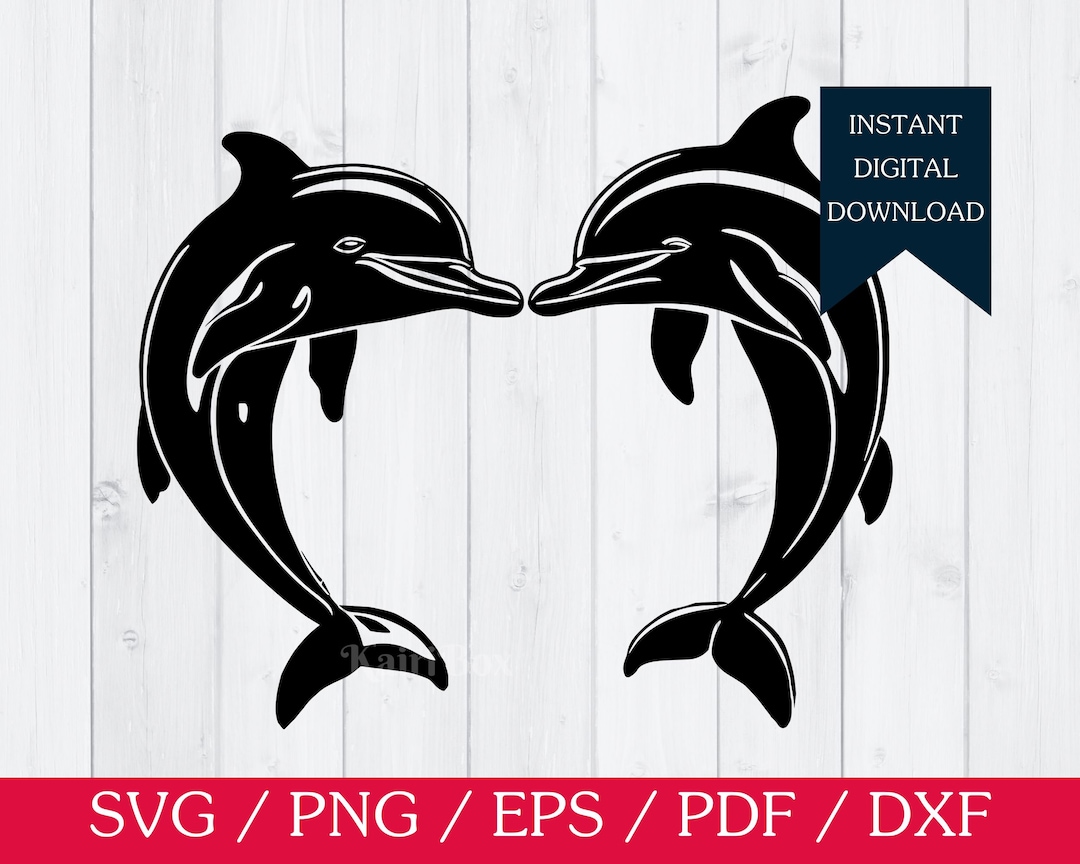 Playful Dolphin SVG: Ocean Wildlife Illustration, Nautical Marine Art ...